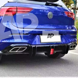 VW Golf MK8 R Line Rear Blade Diffuser & Side Splitters With F1 Lamp ...