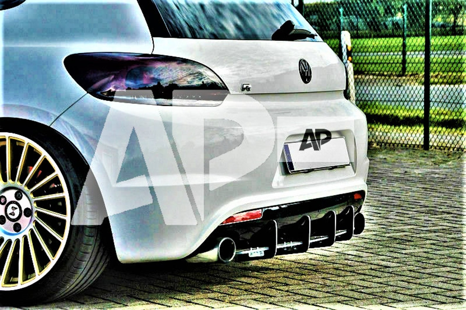 VW Scirocco R Rear 4 Blade Style Diffuser & Side Splitters 2008-2017 ...
