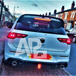 VW Golf MK8 R Line Rear Blade Diffuser & Side Splitters With F1 Lamp ...