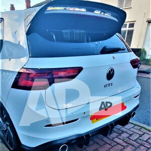 VW Golf MK8 R Line Rear Blade Diffuser & Side Splitters With F1 Lamp ...