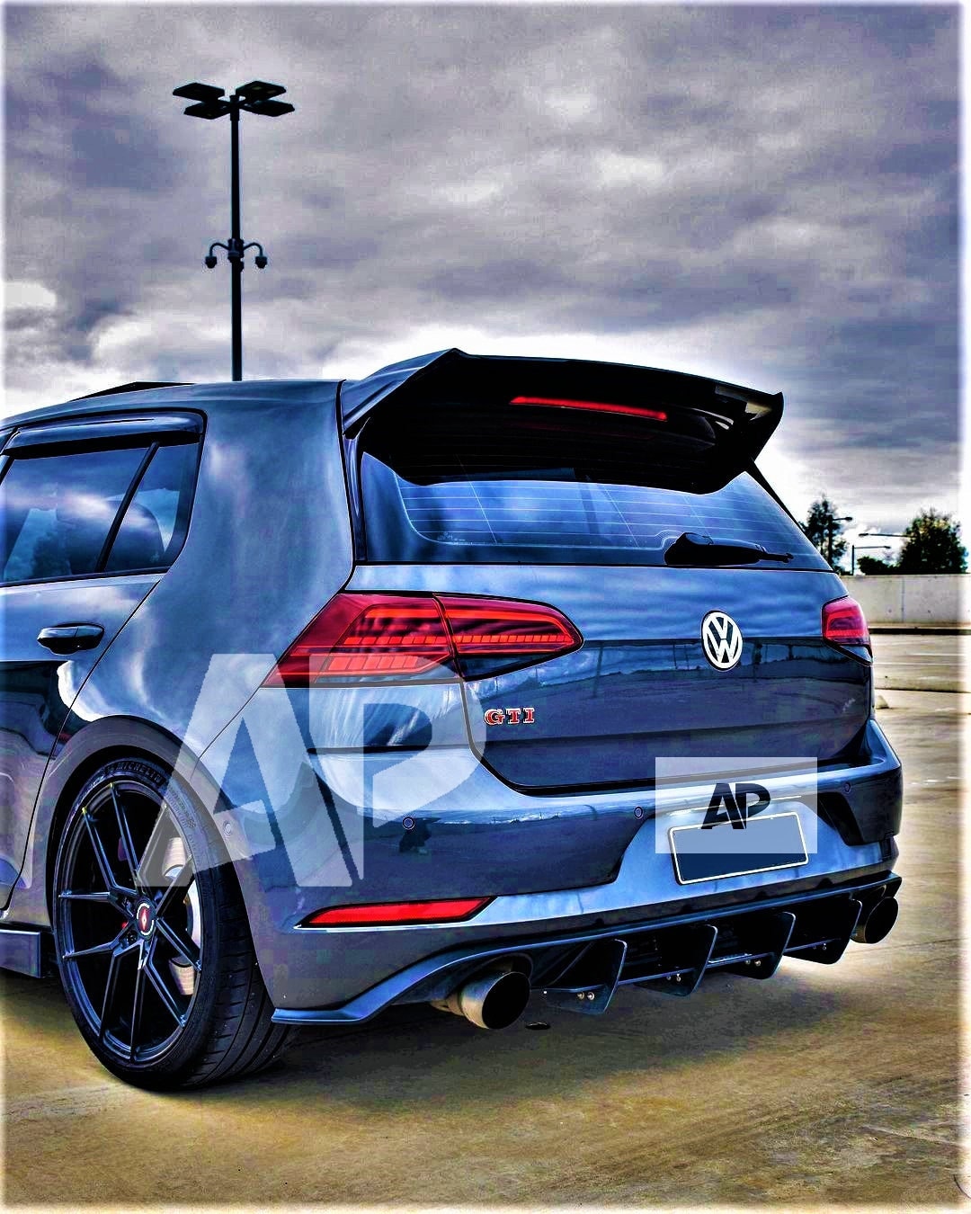 VW Golf GTI MK7.5 Rear Blade Style Diffuser 2016-2020 Spoiler Body Kit ...