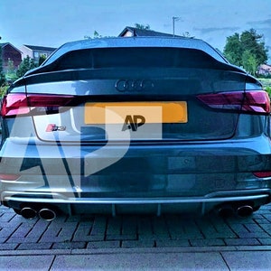 Audi A3 S3 RS3 8V Saloon Carbon Fibre High Kick Ducktail Boot Spoiler ...