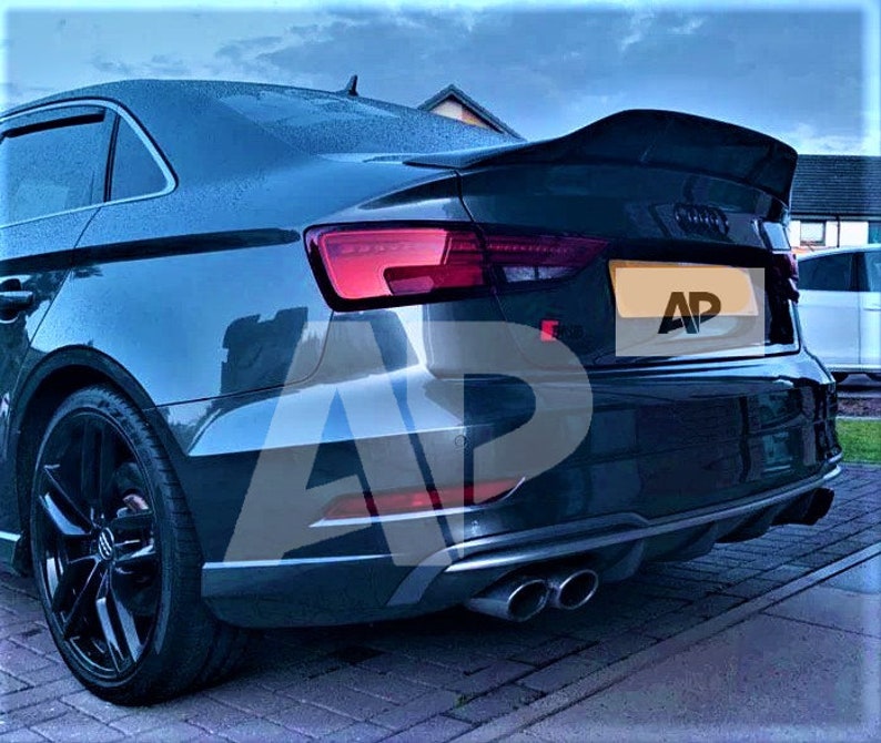 Audi A3 S3 RS3 8V Saloon Carbon Fibre High Kick Ducktail Boot Spoiler ...