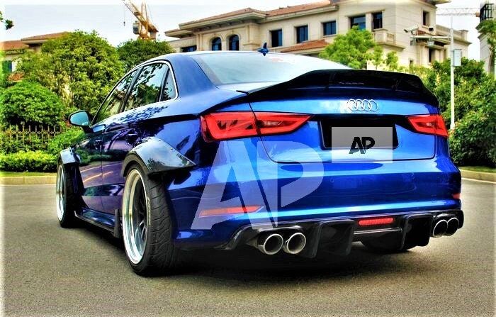 Audi A3 S3 RS3 8V Saloon Carbon Fibre High Kick Ducktail Boot Spoiler ...