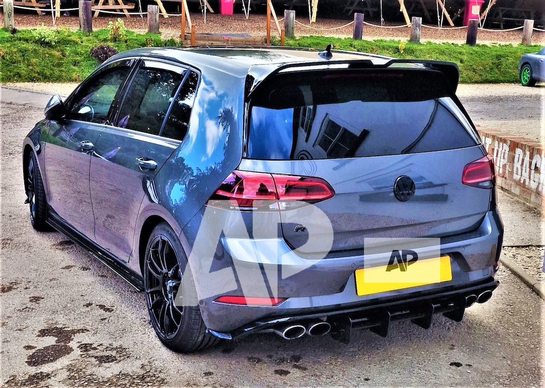 VW Golf R MK7.5 Rear Blade Style Diffuser 2016-2020 Spoiler Body Kit UK ...