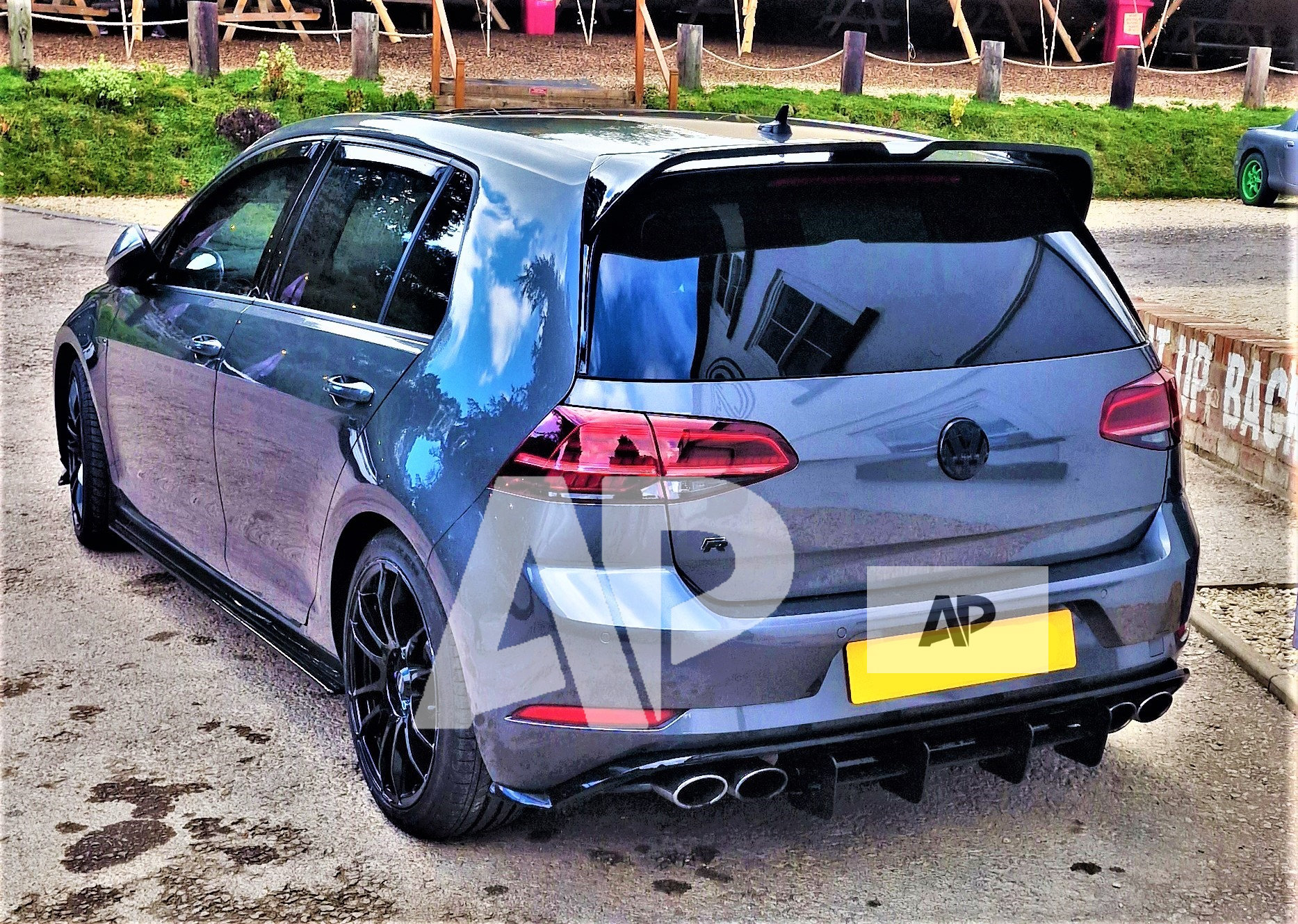 VW Golf R MK7.5 Rear Blade Style Diffuser 2016-2020 Spoiler Body Kit UK ...