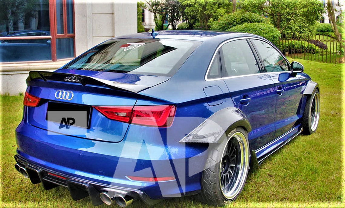 Audi A3 S3 RS3 8V Saloon Carbon Fibre High Kick Ducktail Boot Spoiler ...