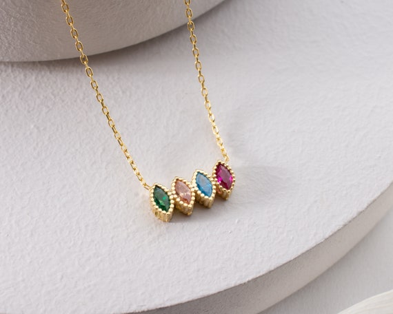 Multiple birthstone necklace for mom store