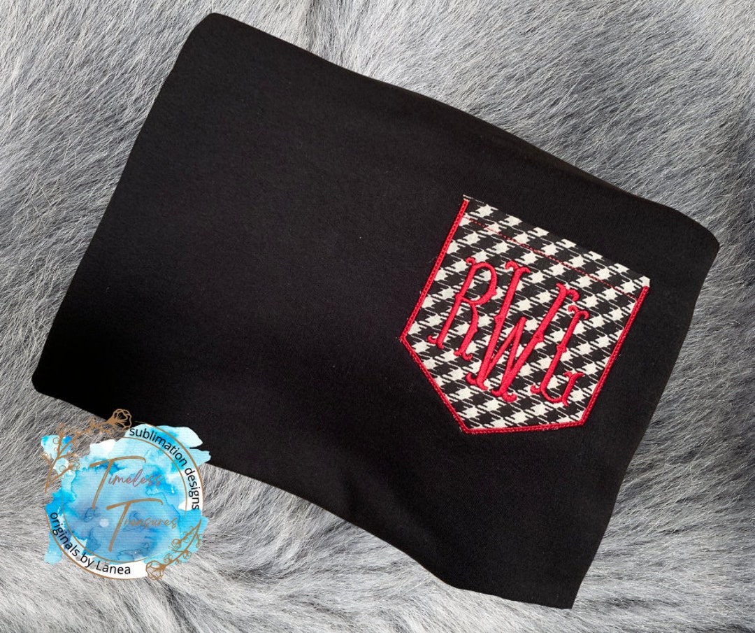 Alabama Houndstooth Faux Pocket Monogram Crewneck - Etsy