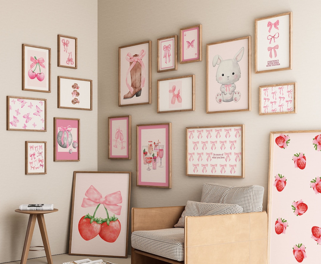 Coquette Room Decor Gallery Wall Art Set of 18, Vintage Watercolor ...