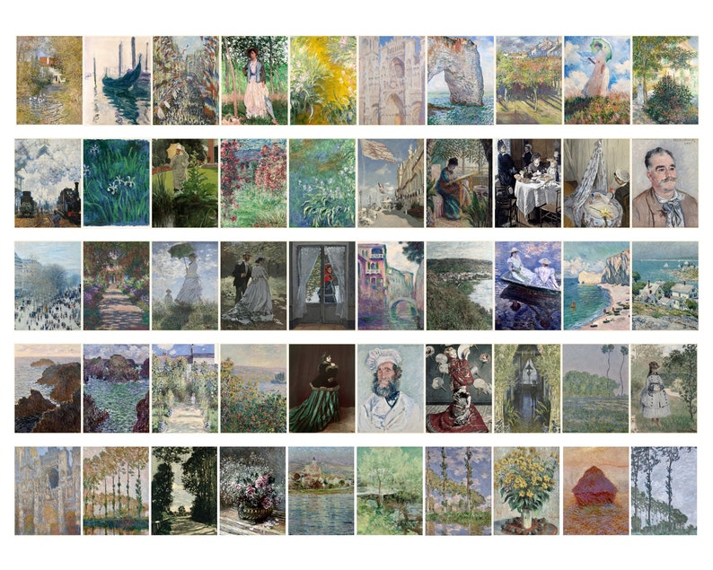 Claude Monet Prints Set of 300, Monet Mega Bundle, Vintage Oil ...