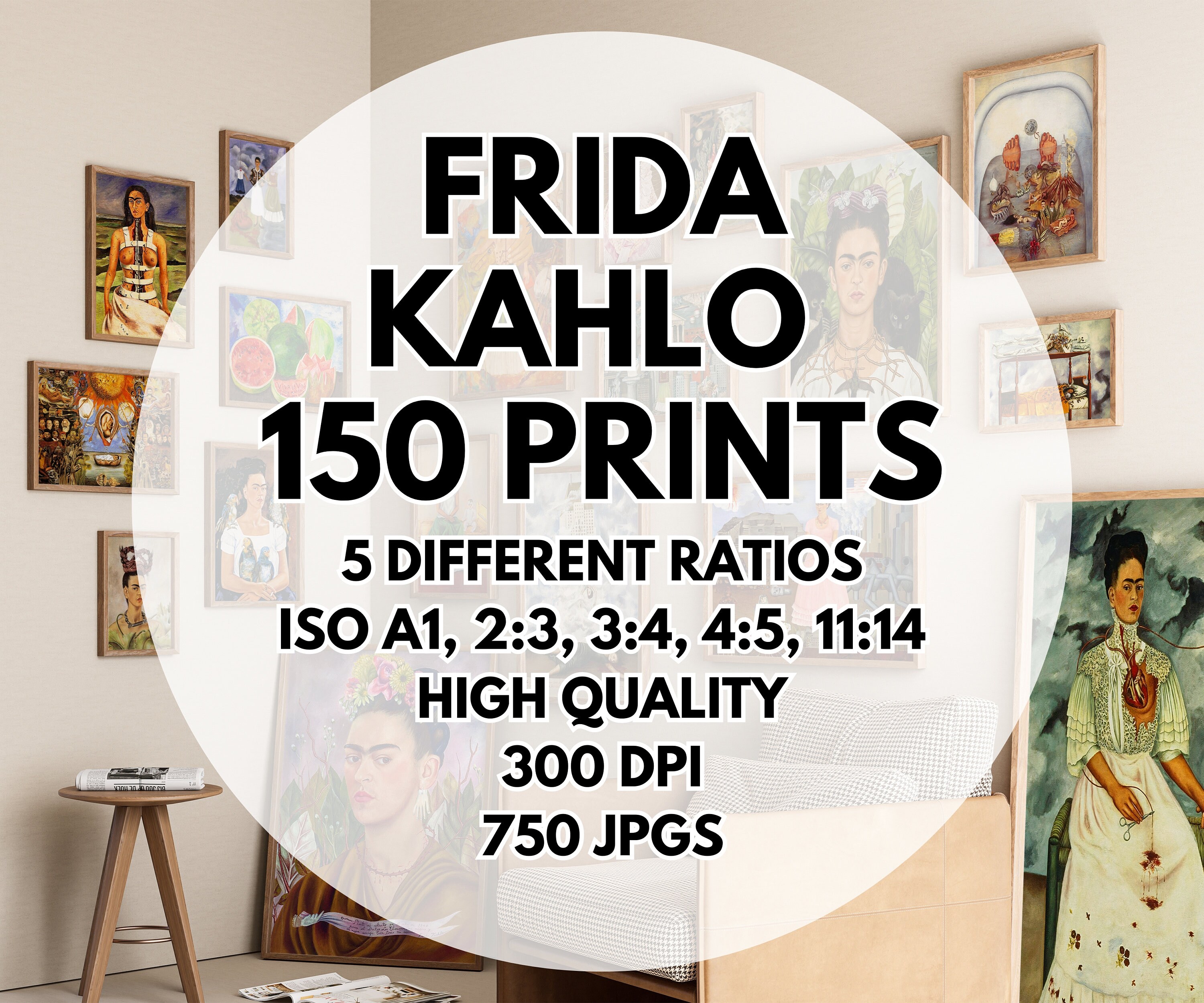 Frida Kahlo Set of 150, Printable Exhibition Posters, Frida Kahlo Print ...