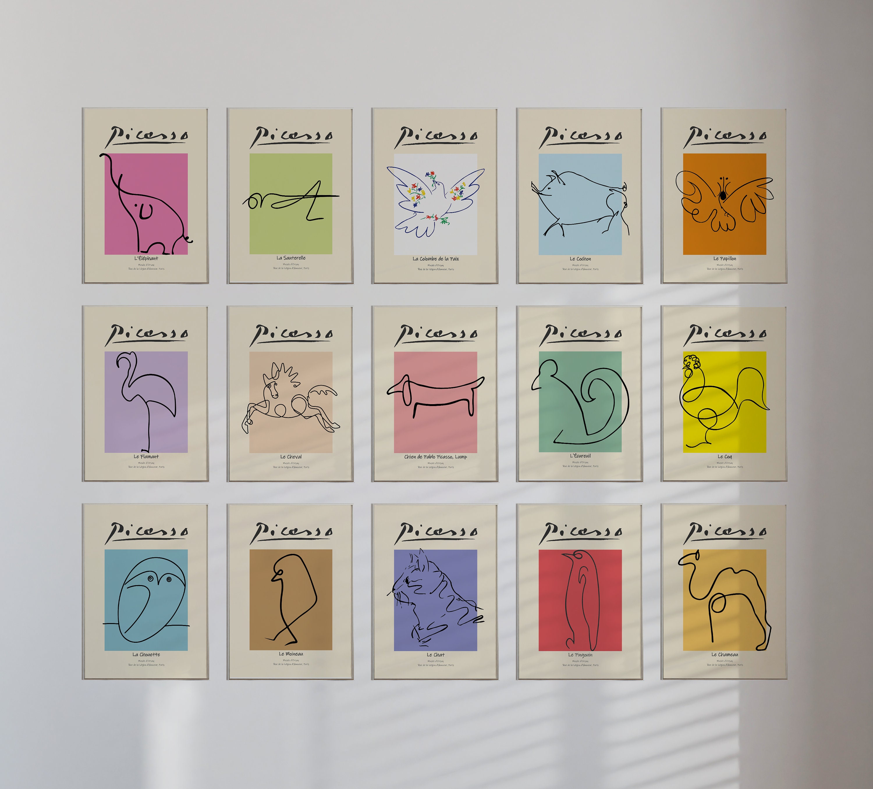 Picasso Line Art, Picasso Animal Sketch, Colorful Animals, Animal ...