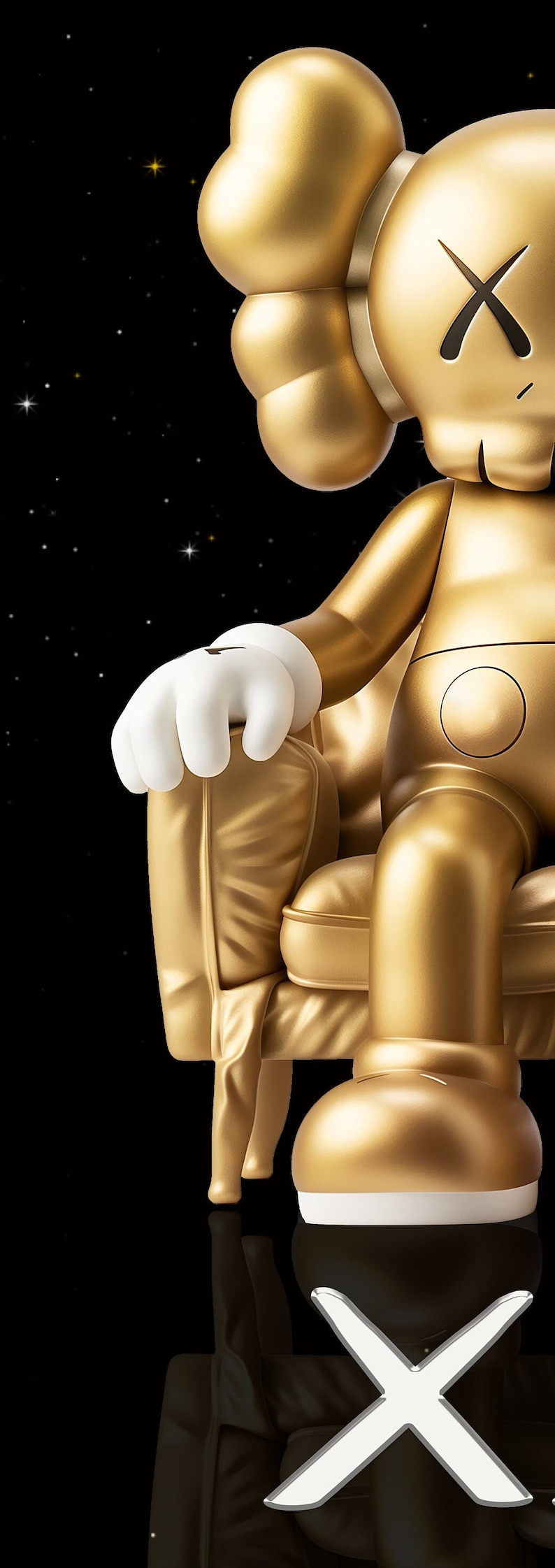Gold KAWS Figure Printable Wall Art, Set of 3 Prints, Hypebeast Figures ...