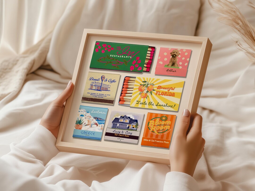 Custom Matchbook Art of 7, Personalized Digital Matchbox Print ...