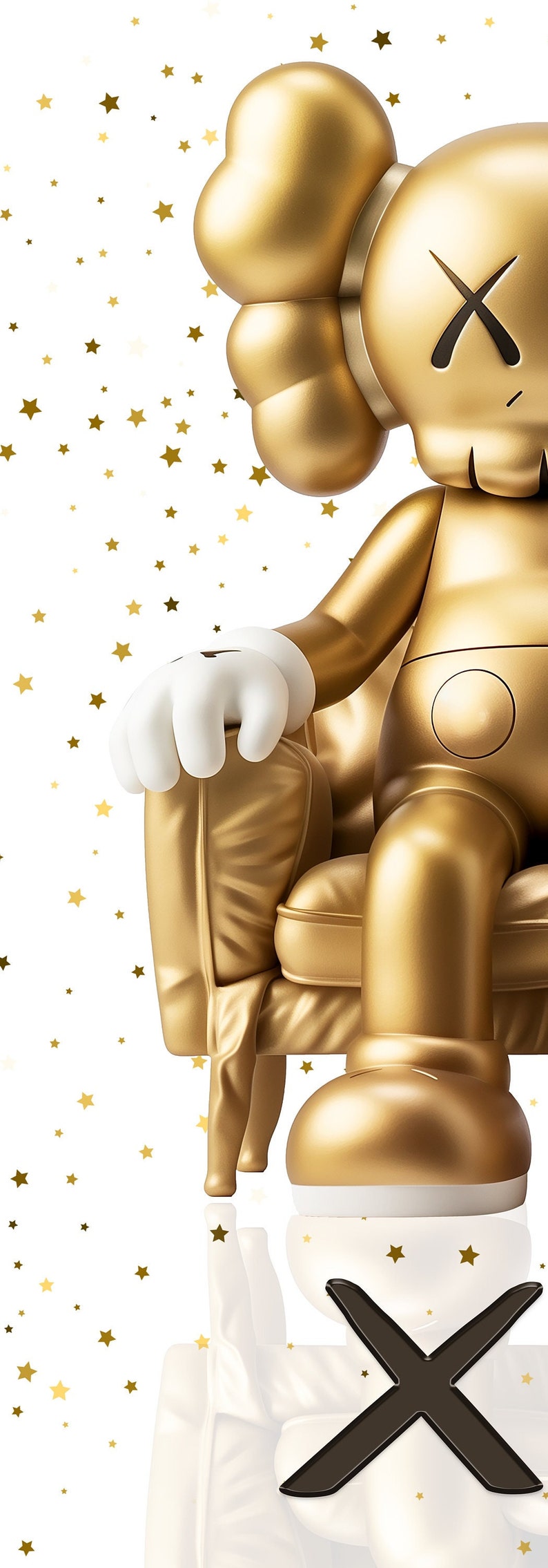 Gold KAWS Figure Printable Wall Art, Set of 3 Prints, Hypebeast Figures ...