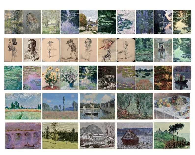 Claude Monet Prints Set of 300, Monet Mega Bundle, Vintage Oil ...