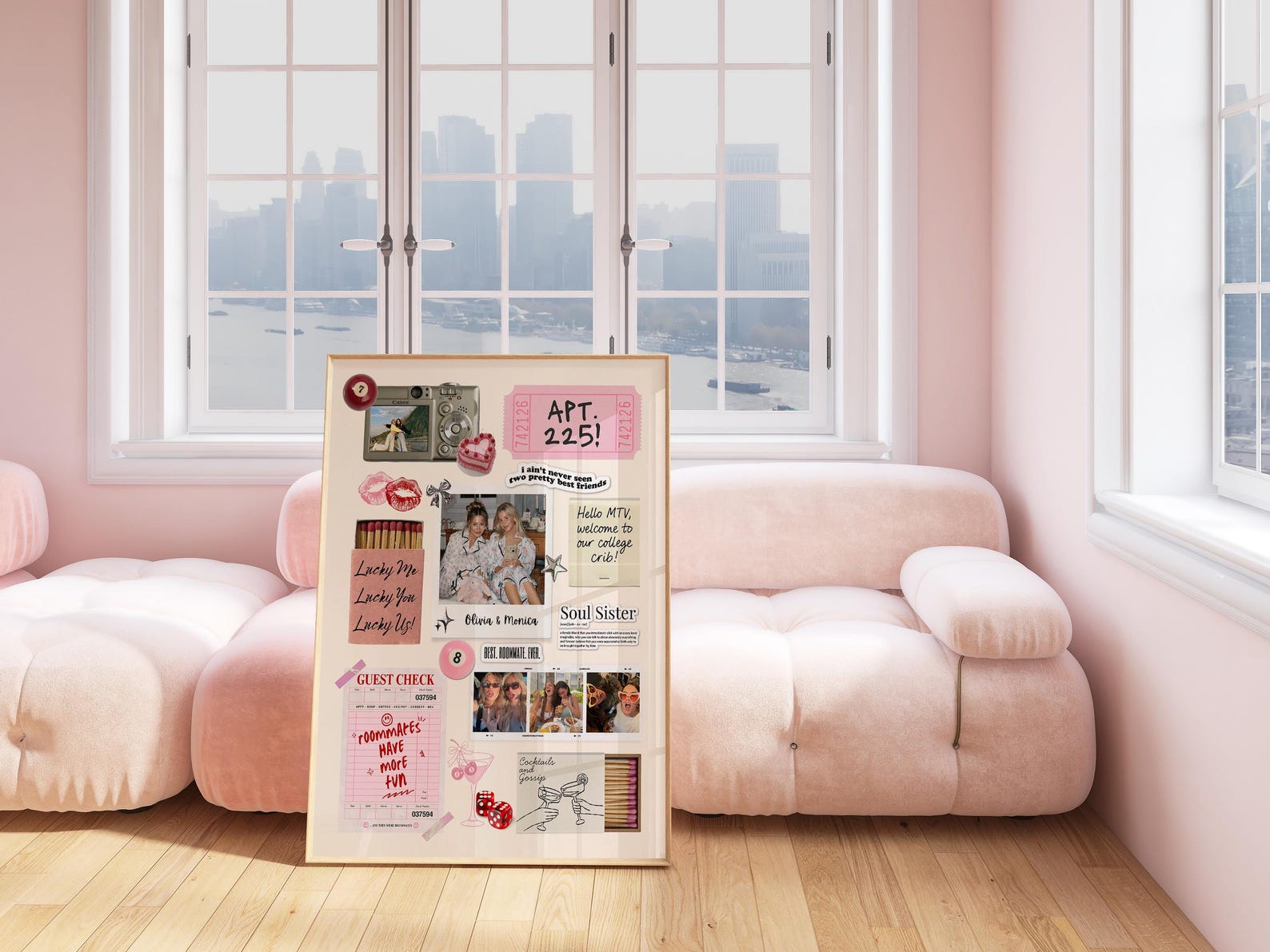 Roommate Matchbook Wall Art, Editable Canva Template, College Best ...