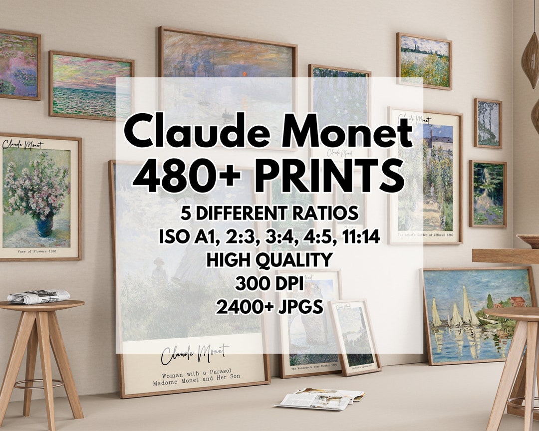 Claude Monet Prints, Monet Mega Bundle of +480, Vintage Oil Paintings ...