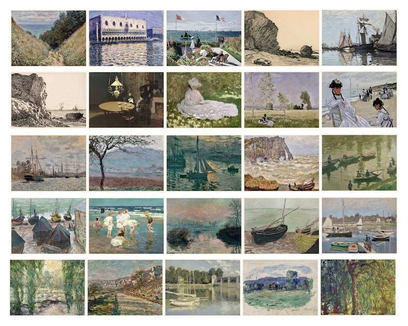 Claude Monet Prints Set of 300, Monet Mega Bundle, Vintage Oil ...