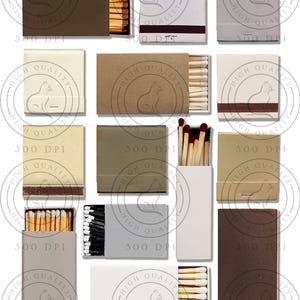 Blank Matchbook Template, Neutral Matches, Beige Brown Colors, Shadow ...