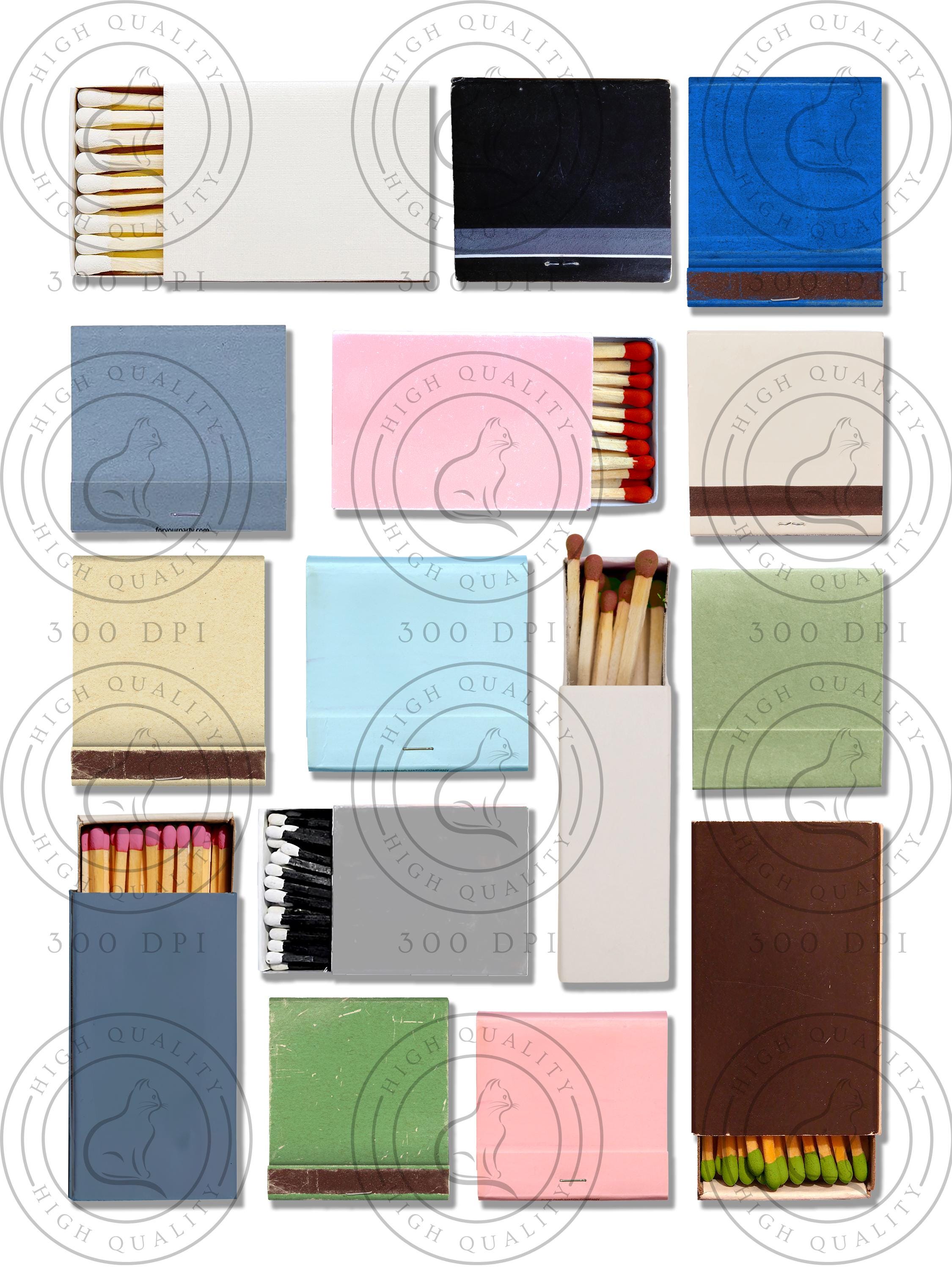 Blank Matchbook Template, Soft Colors, Beige, Blue, Green, Pink ...