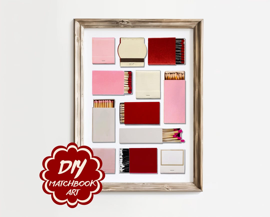 Blank Matchbook Template, Valentines Day, Red Pink Matches, Shadows ...