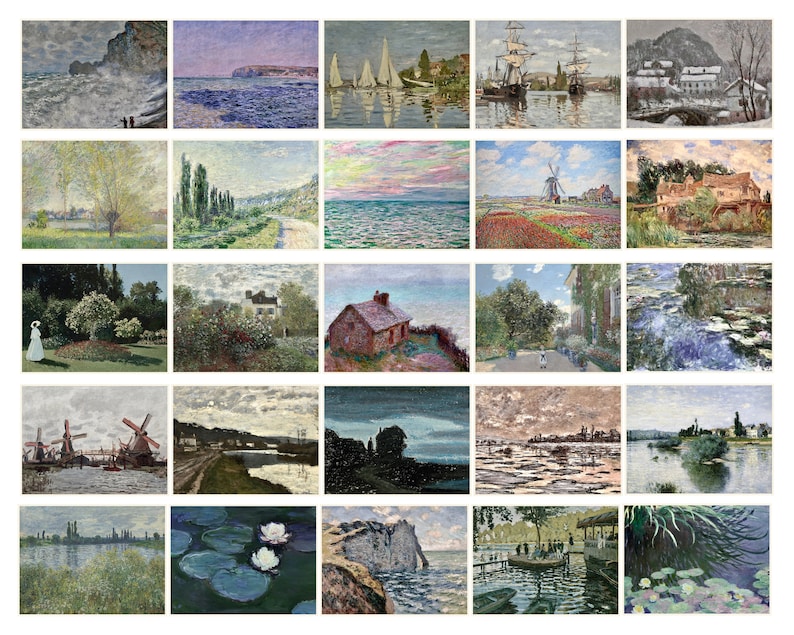 Claude Monet Prints Set of 300, Monet Mega Bundle, Vintage Oil ...