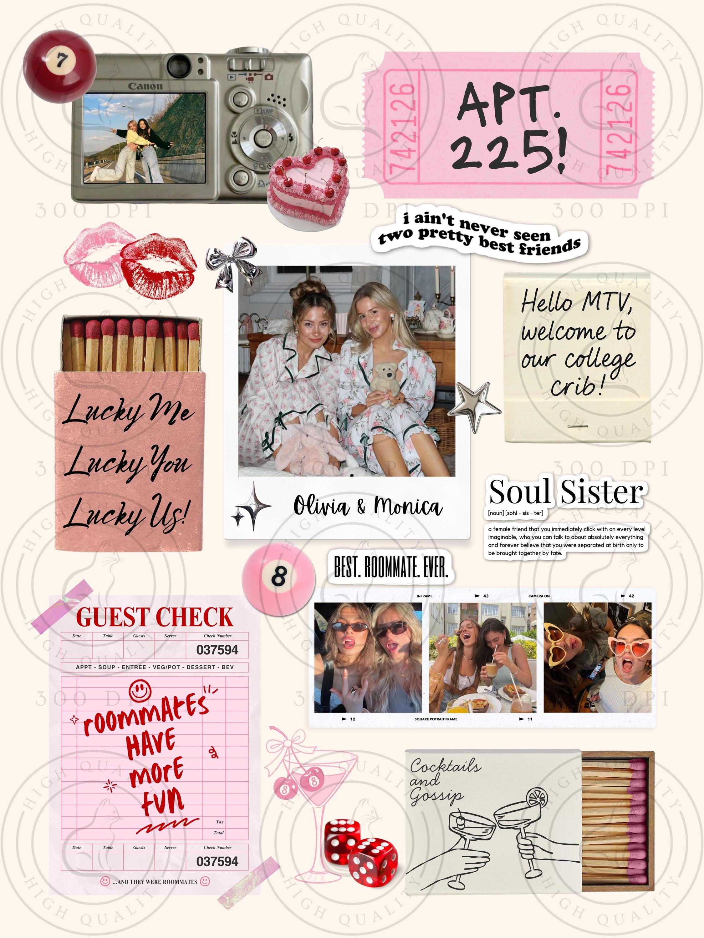 Roommate Matchbook Wall Art, Editable Canva Template, College Best ...