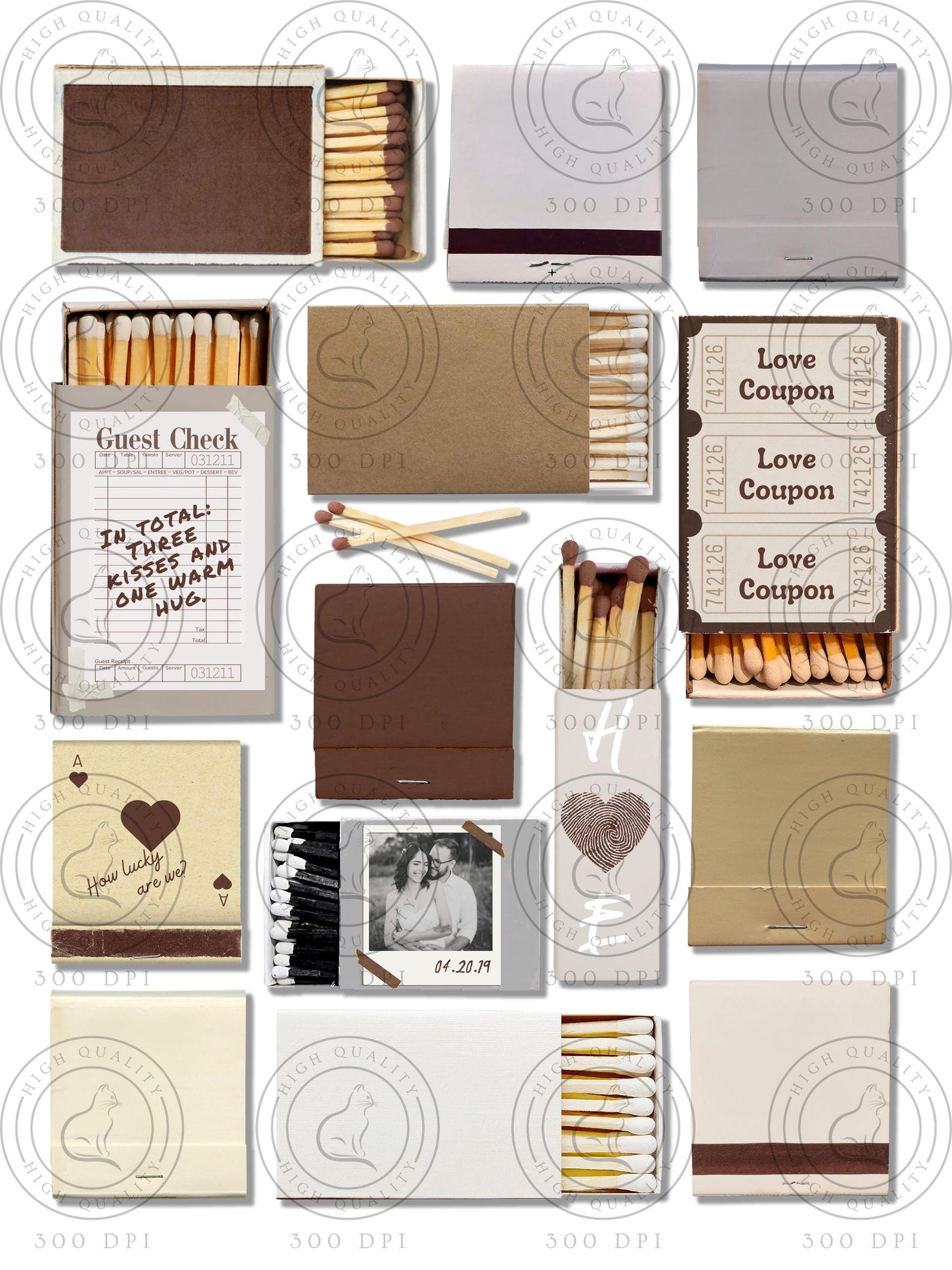 Blank Matchbook, Editable Canva Template, Neutral Matches, Beige Brown ...