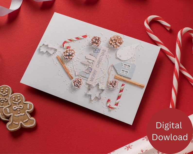 5x7 Christmas Printable Greeting Card, Christmas Card, Printable Card ...