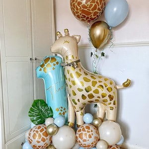 135pcs Giraffe Print Balloon Garland Arch Kit Jungle Safari Animal ...