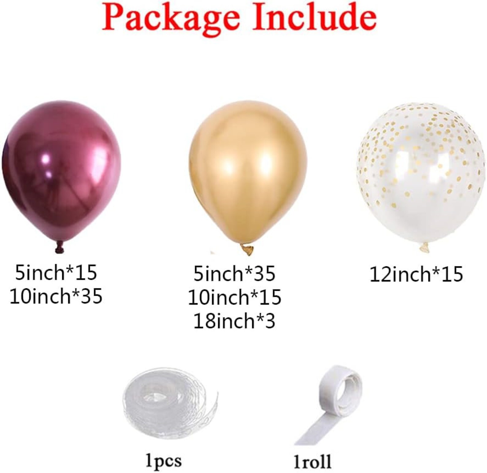 118pcs Burgundy Gold Balloon Arch Garland Kit Wine Red Metallic Gold ...