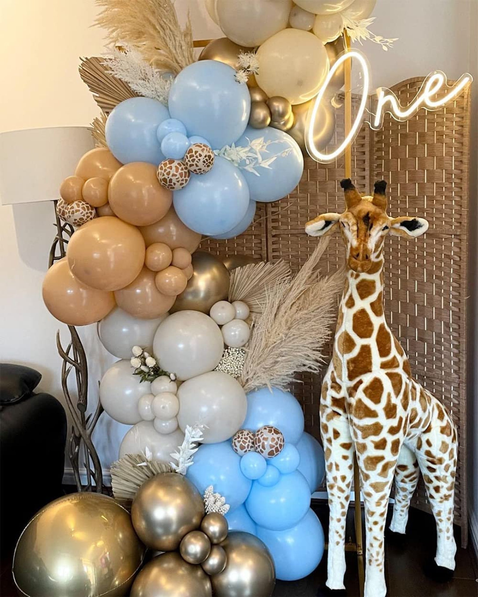 135pcs Giraffe Print Balloon Garland Arch Kit Jungle Safari Animal ...