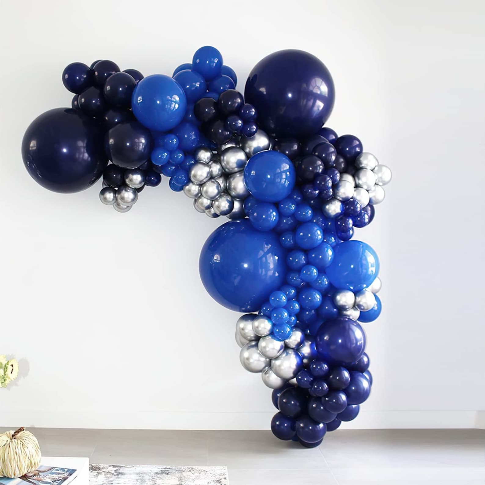 160 PCS Navy Royal Blue Silver Balloon Garland Kit Balloons Arch for ...