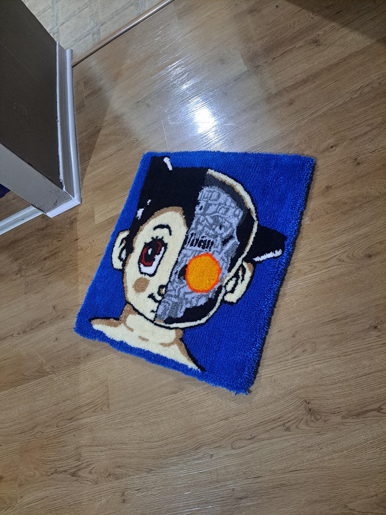 Robot Boy Tufted Rug Cartoon Character Rug - Etsy