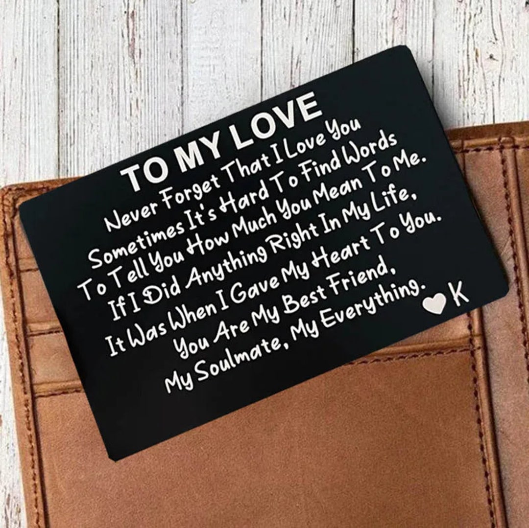 Personalized Wallet Insert Card Thoughtful Gift for Him Anniversary ...