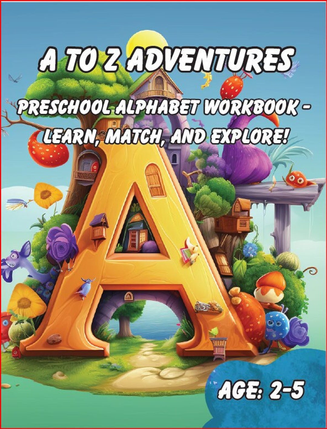 A to Z Adventures Preschool Alphabet Workbook Learn Match - Etsy