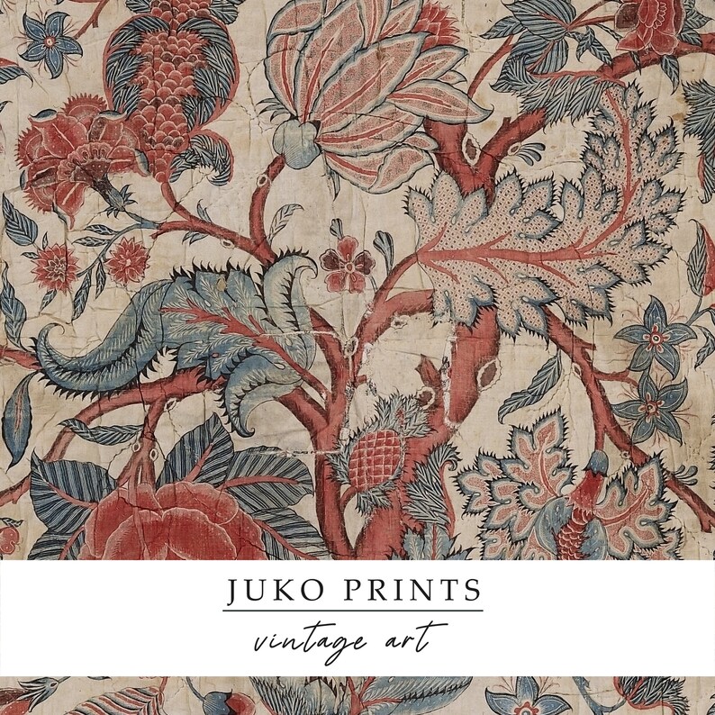 Red Printable Vintage Gallery Wall Art Set Set of 5 five Prints Antique ...