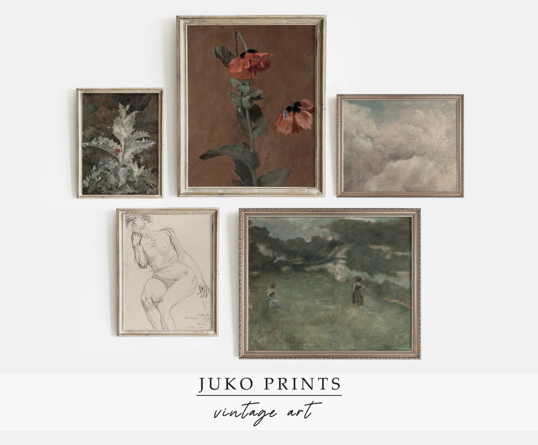 Vintage Gallery Wall Set of 5 five Prints Vintage - Etsy