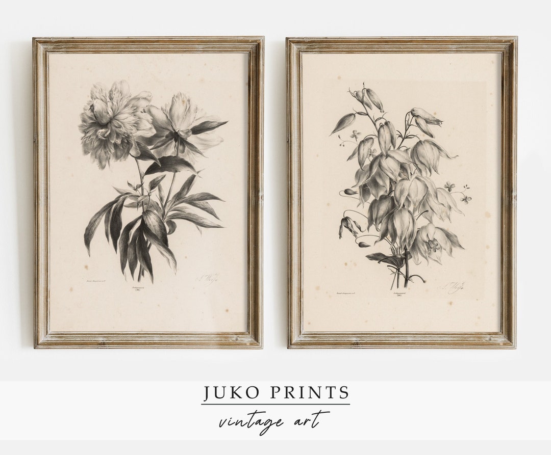 Printable Vintage Gallery Wall Art Set of 2 two Paintings - Etsy