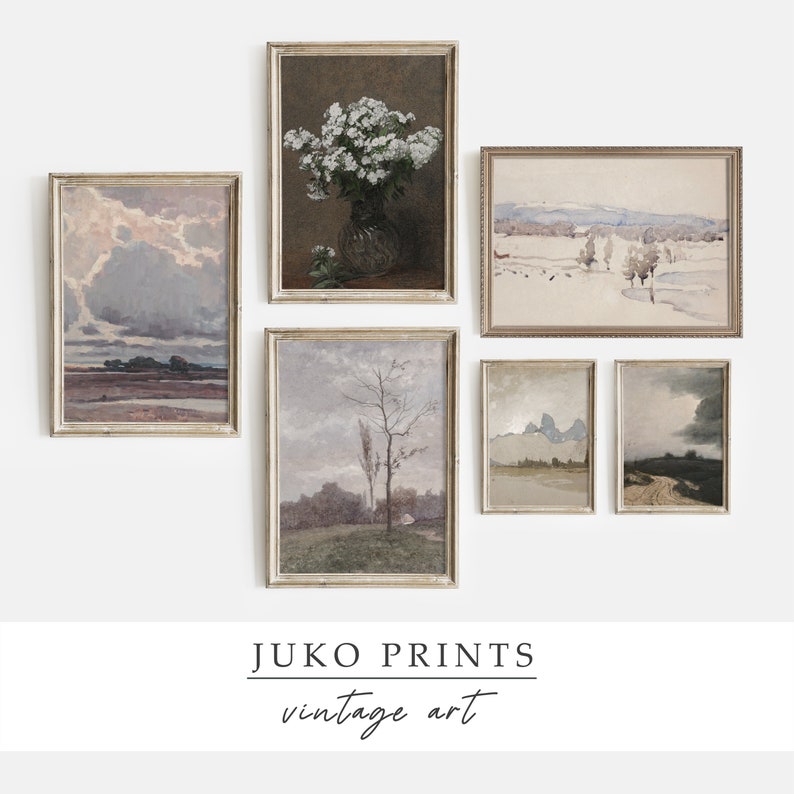 Printable Wall Art Vintage Gallery Wall Set of 6 six Prints for Home ...