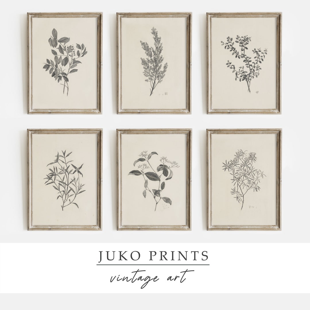 Vintage French Country Gallery Wall Art Set of 6 six Prints With ...