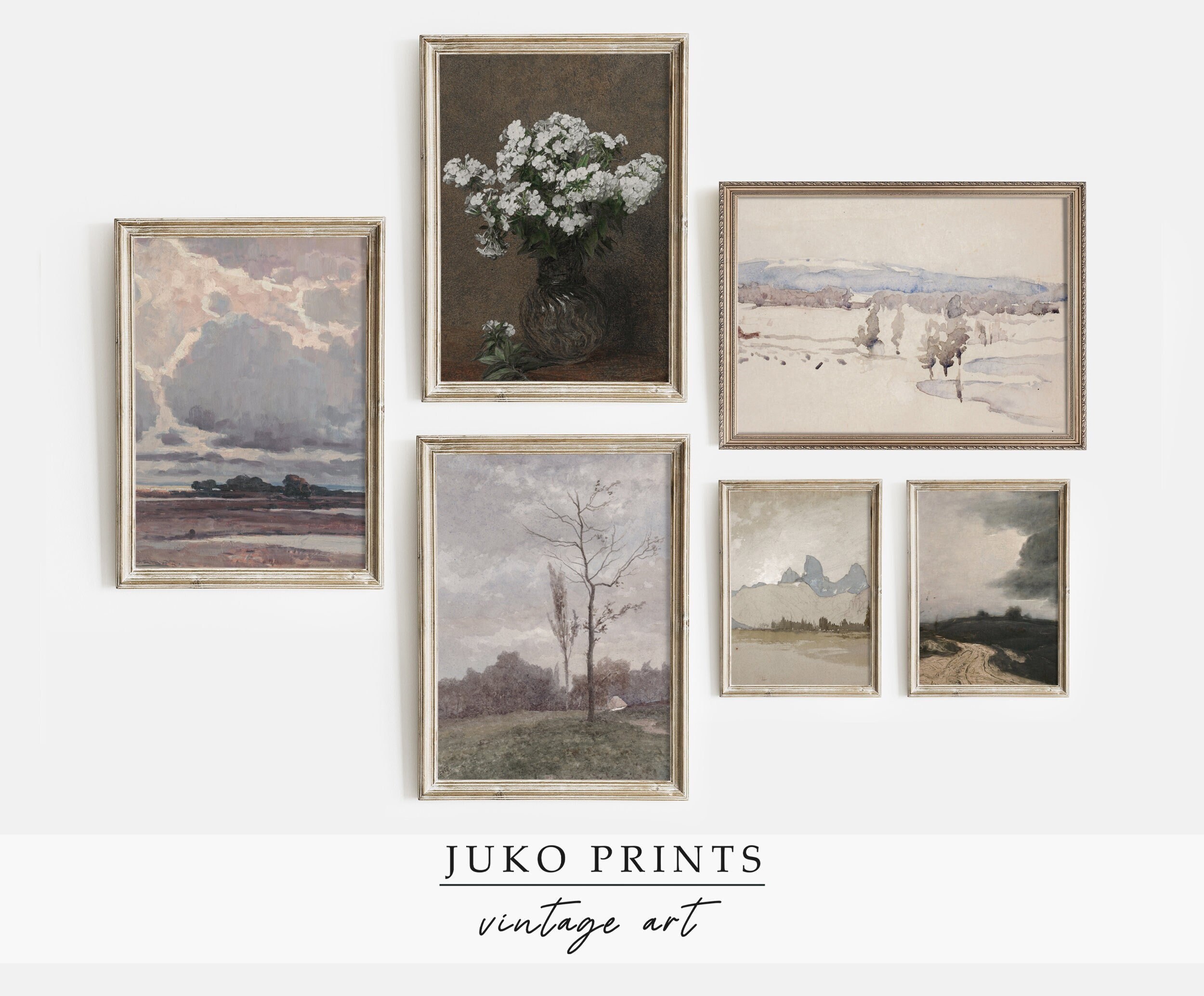 Printable Wall Art Vintage Gallery Wall Set of 6 six Prints for Home ...