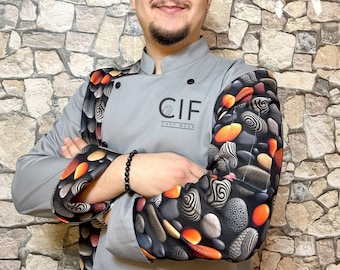 Patterned Personalized Chef Coat Chef Jacket Embroidered for Man and ...