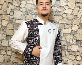Patterned Personalized Chef Coat Chef Jacket for Man and Women ...