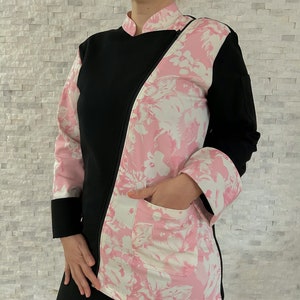 Patterned Chef Coat With Zipper for Women Chef Jacket for Women ...