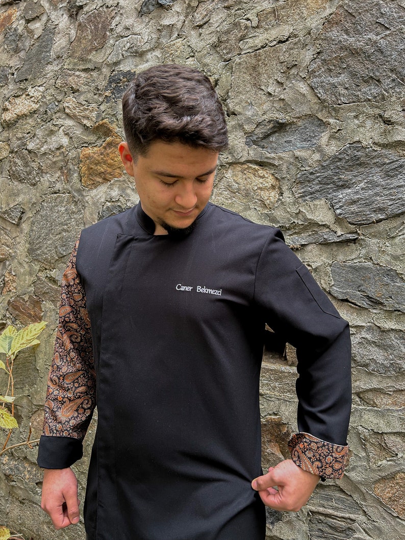 Patterned Long Sleeved Personalized Chef Coat Chef Jacket for Man and ...