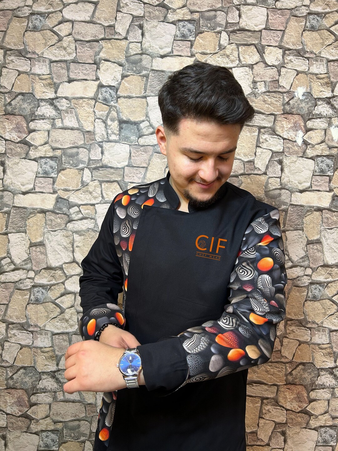 Patterned Personalized Chef Coat Chef Jacket Embroidered for Man and ...