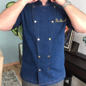 Denim Chef Jacket for Men and Women Personalized Chef Coat Short ...